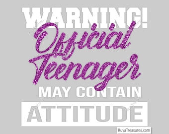 Warning Official Teenager Svg, 13th Birthday Svg, Official Teenager Svg ...