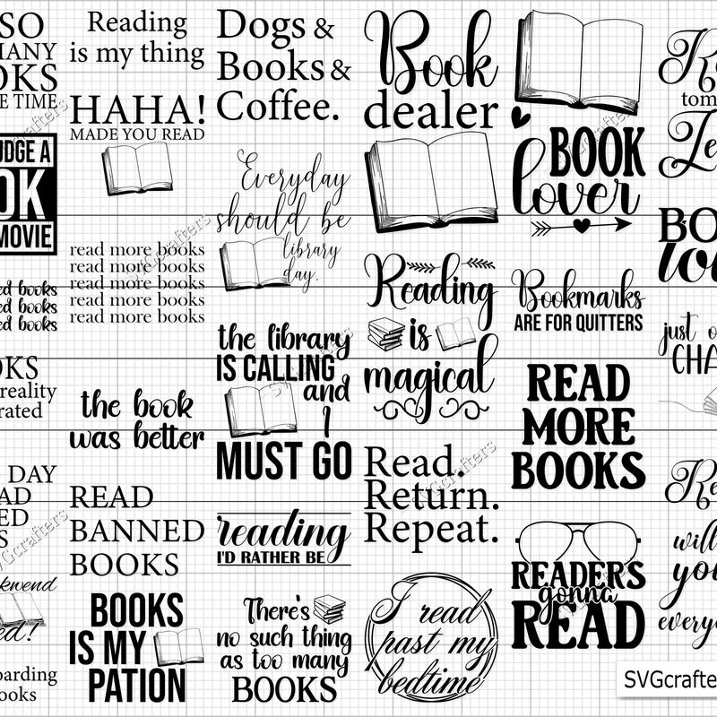 Book Reading Svg - Etsy