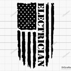 Electrician Flag Svg Png, Lineman Flag Svg, Electrician Svg, Lineman ...