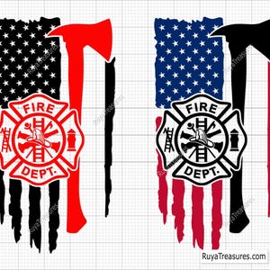 Personalized Firefighter Flag Svg, Custom Firefighter Flag Svg, Fireman ...