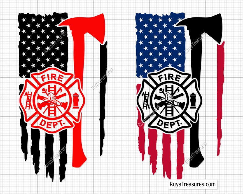 Personalized Firefighter Flag Svg, Custom Firefighter Flag Svg, Fireman ...