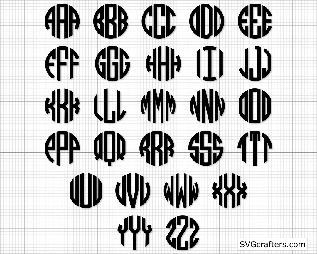 Monogram Font Svg, Font Svg, Monogram Fonts Svg, Svg Font, Alphabet Svg ...