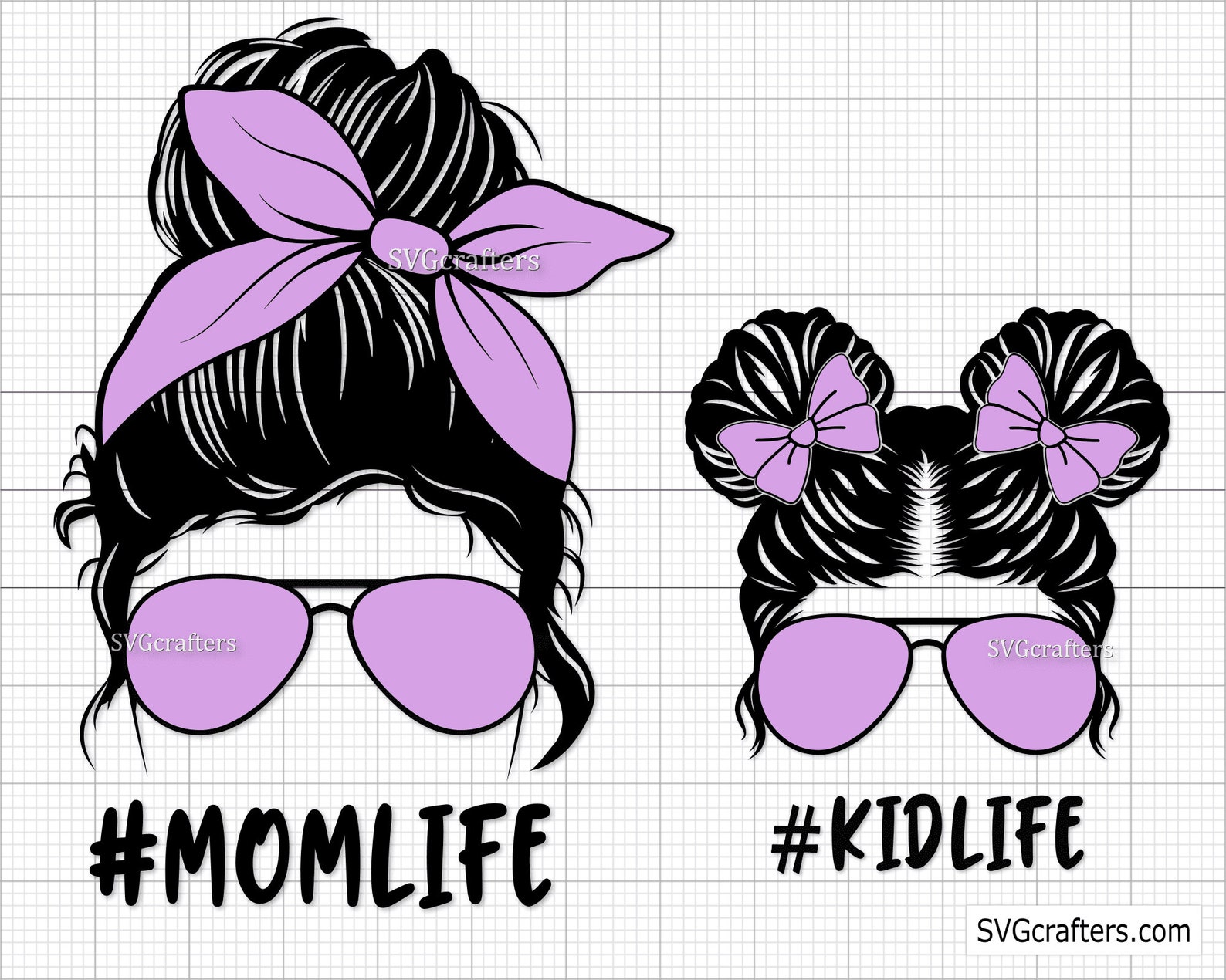 Momlife Png Svg Messy Bun Hair Svg Png Layered Mom Skull Svg - Etsy