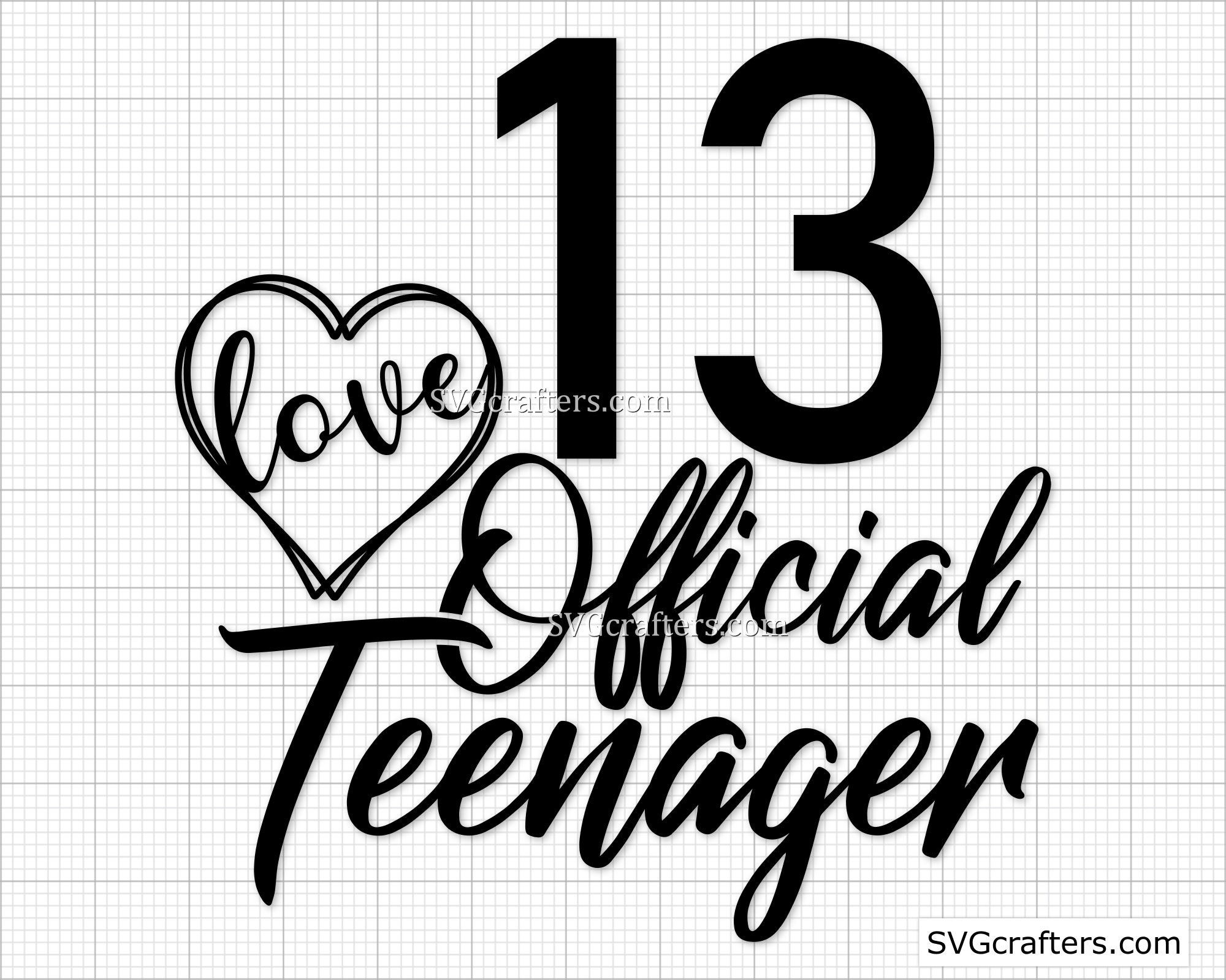 13 Official Teenager Svg 13th Birthday Svg Birthday Girl - Etsy
