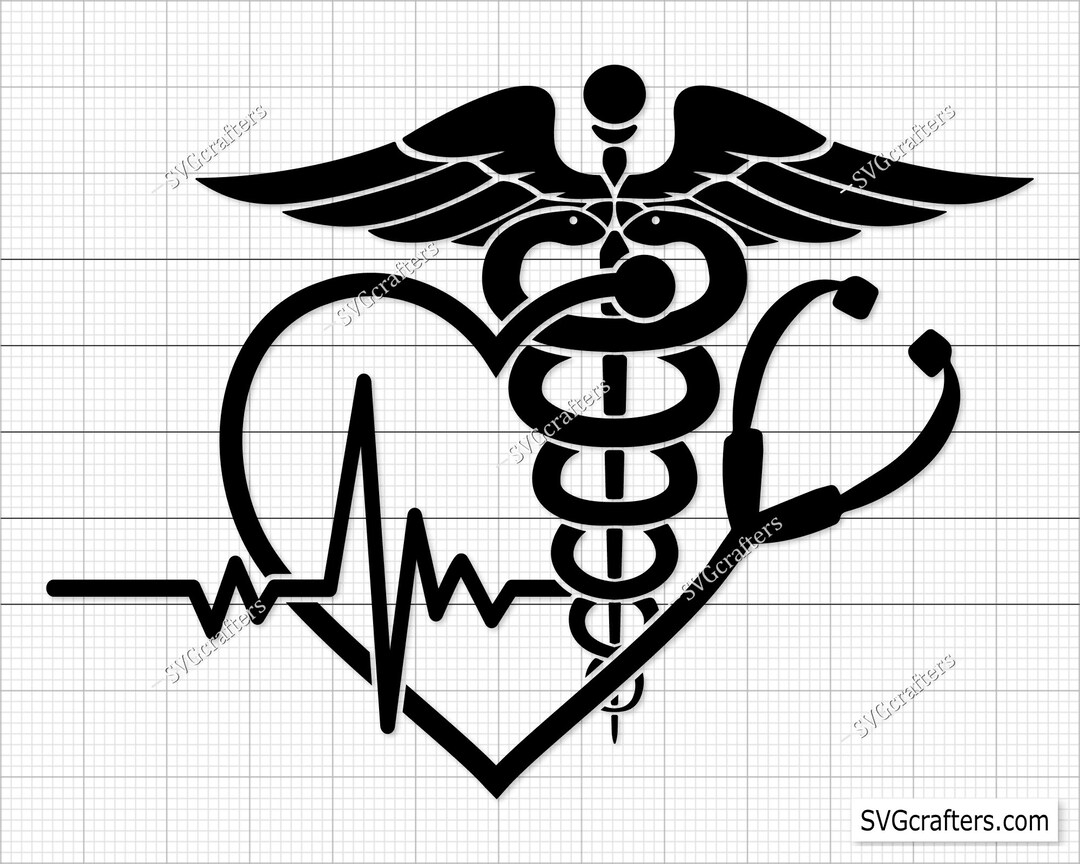 Caduceus Svg, Caduceus Vector, Caduceus Png, Nurse Heartbeat Svg ...