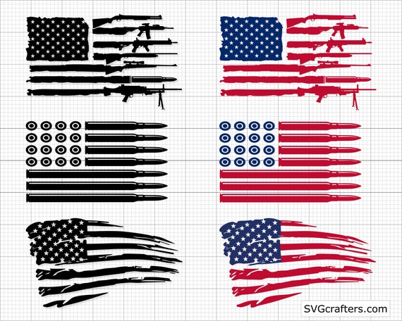 American Gun Flag Svg Rifle Flag Svg Guns Svg 2nd Amendment - Etsy