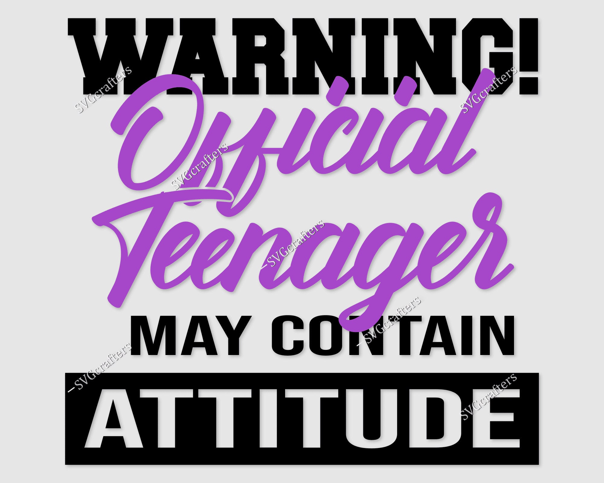 Warning Official Teenager Svg Official Teenager Svg 13th - Etsy