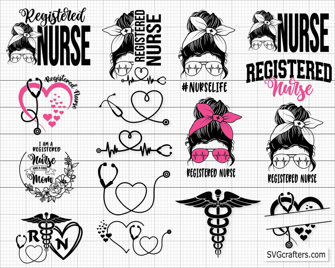 Registered Nurse Bundle Svg, RN Svg, Stethoscope Svg, Nurse Svg ...