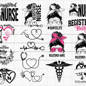 Registered Nurse Bundle Svg, RN Svg, Stethoscope Svg, Nurse Svg ...