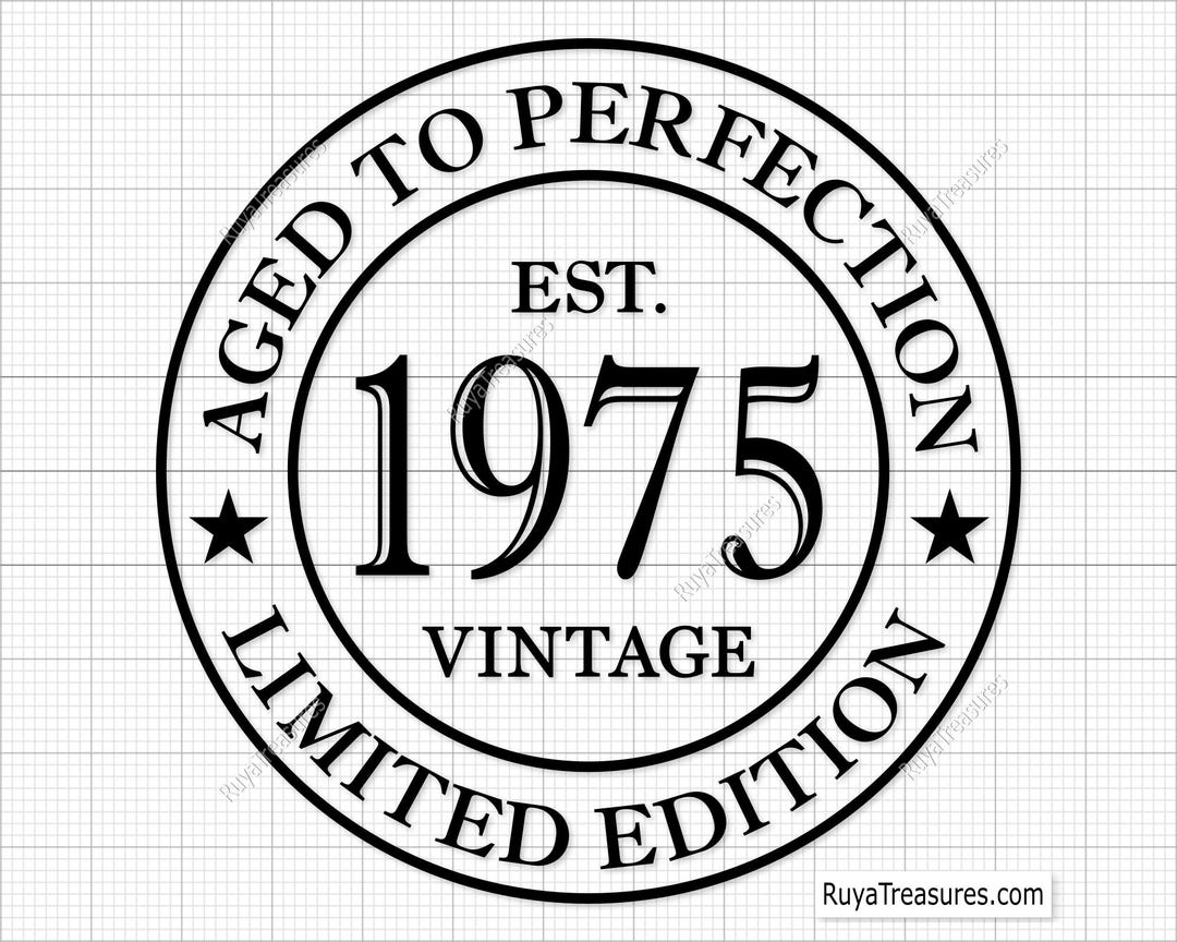 50th Birthday Svg Png, 50th Svg, Aged to Perfection Svg, 50 and Fabulous Svg, Vintage 1975 Svg ...