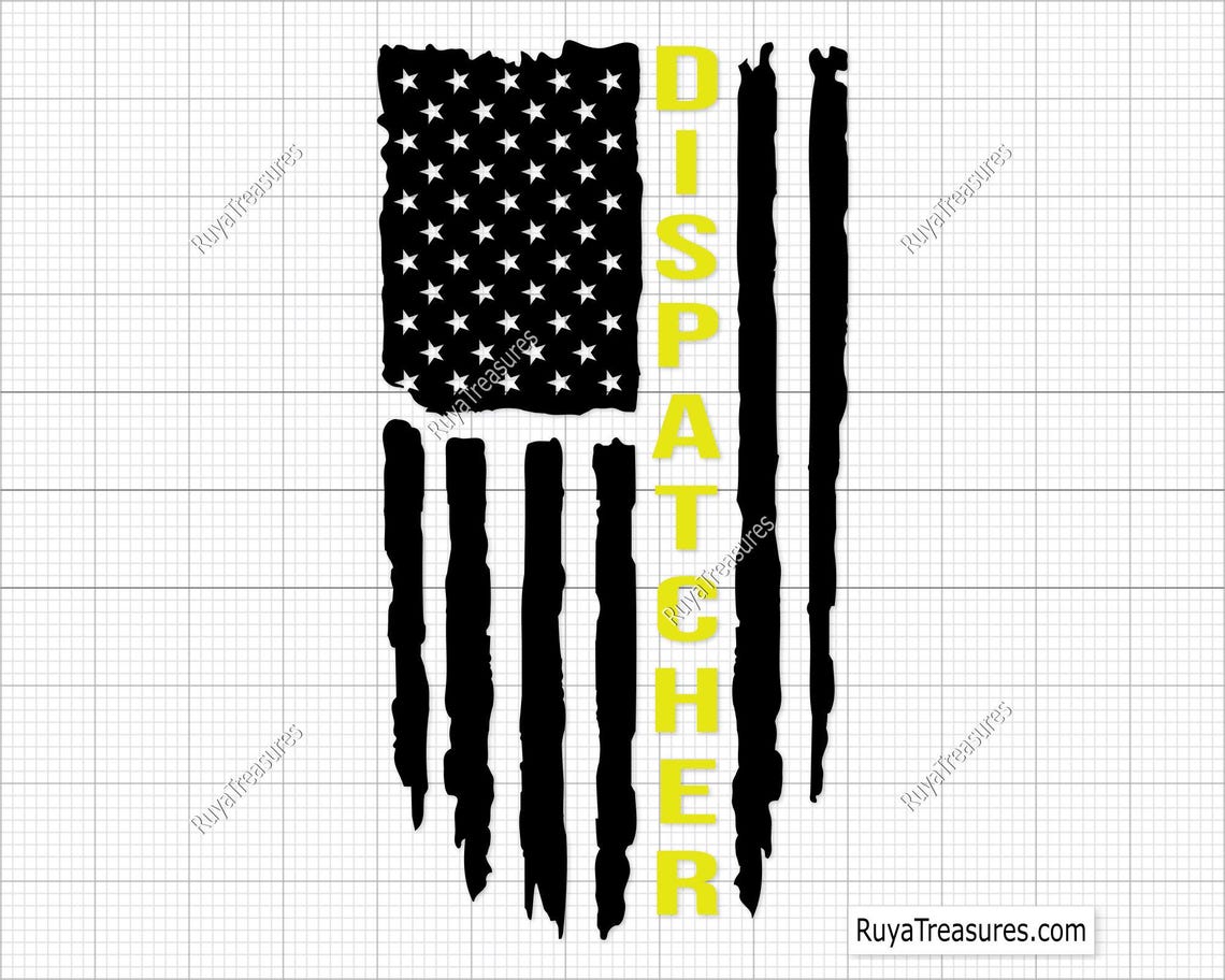 Dispatcher Svg, 911 Dispatcher Svg, Dispatch Svg, Distressed Flag Svg ...