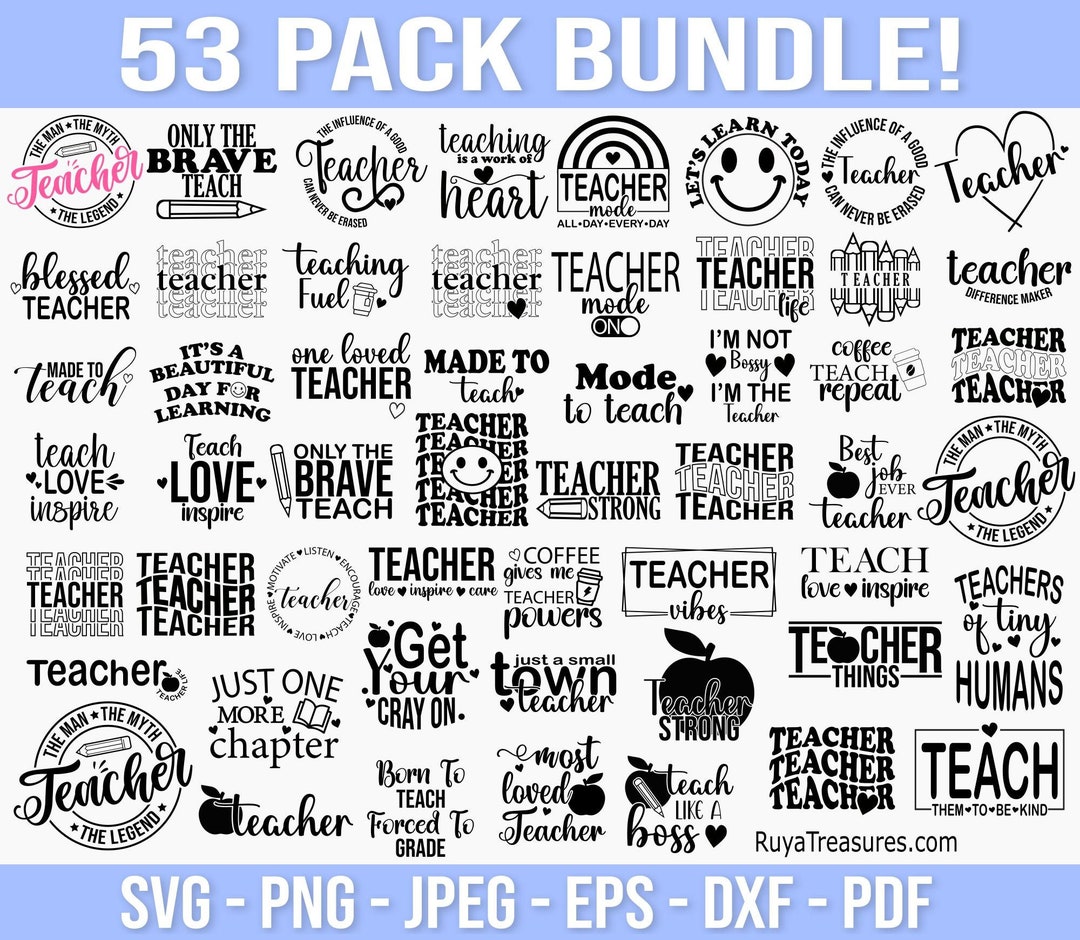Teacher Svg Bundle, Back to School Svg, Teacher Quote Svg, Teacher ...