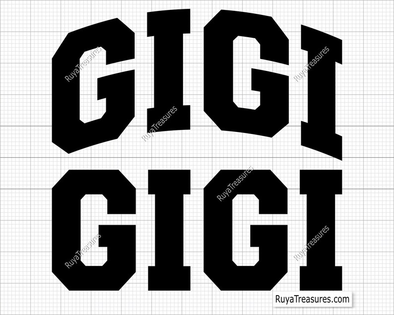 Gigi Varsity Svg Png, Gigi Varsity Curved Svg, Gigi Varsity Letters Svg ...