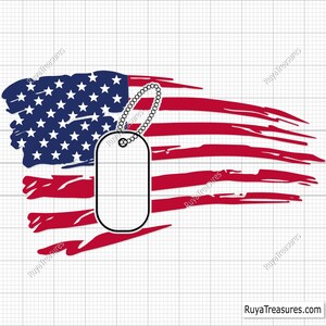 Dog Tag Flag Svg, Military Dog Tag Svg, Soldier Tribute Svg, Patriotic ...