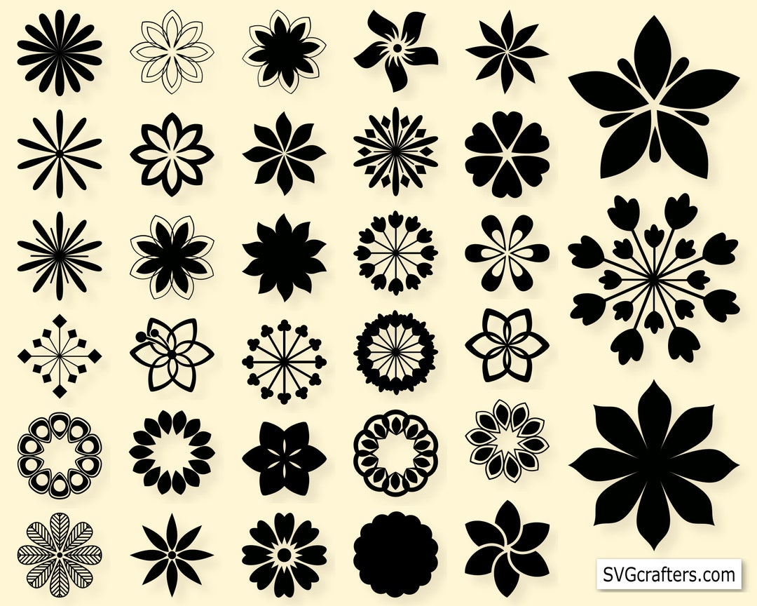 Cute Flower Svg Bundle, Gardening Flower Icon Svg, Flowers Clipart ...