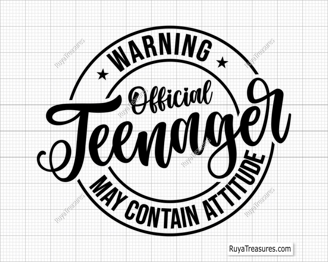 Warning Official Teenager Svg Official Teenager Svg 13th Birthday Svg