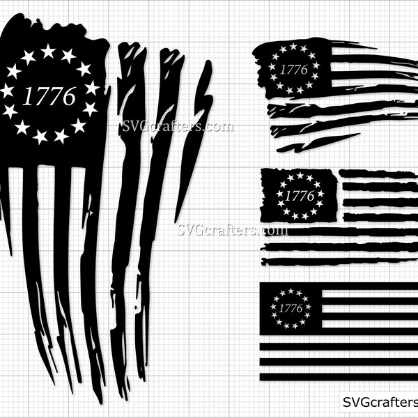 1776 Distressed Flag Svg - Etsy