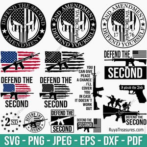 Defend the Second Svg, 2nd Amendment Svg, Gun Svg, Patriotic Svg, Guns ...