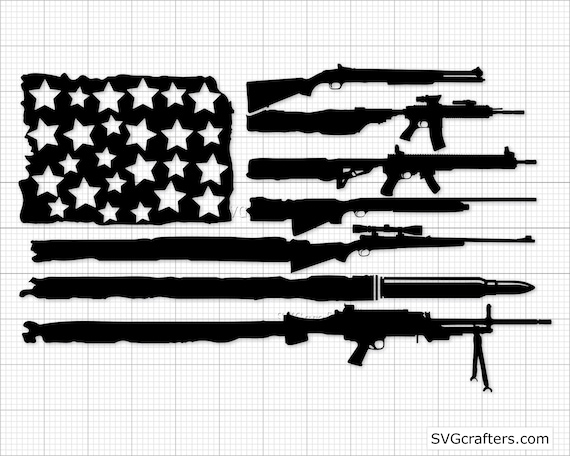 American Gun Flag Svg Rifle Flag Svg Guns Svg 2nd Amendment | Etsy