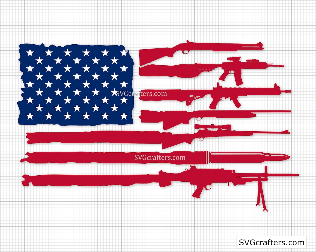 American Gun Flag Svg, Rifle Flag Svg, Guns Svg, 2nd Amendment Svg ...