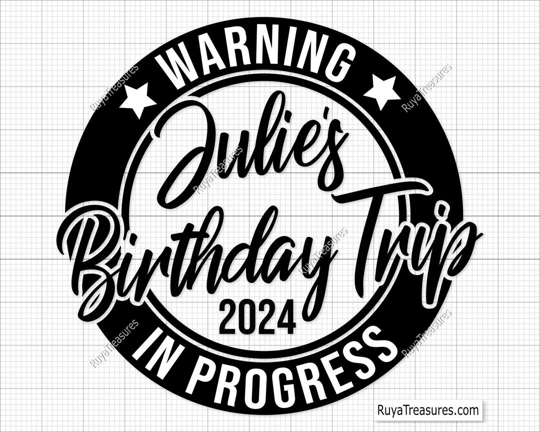 Custom Birthday Trip in Progress SVG Personalized Travel Sign Digital ...