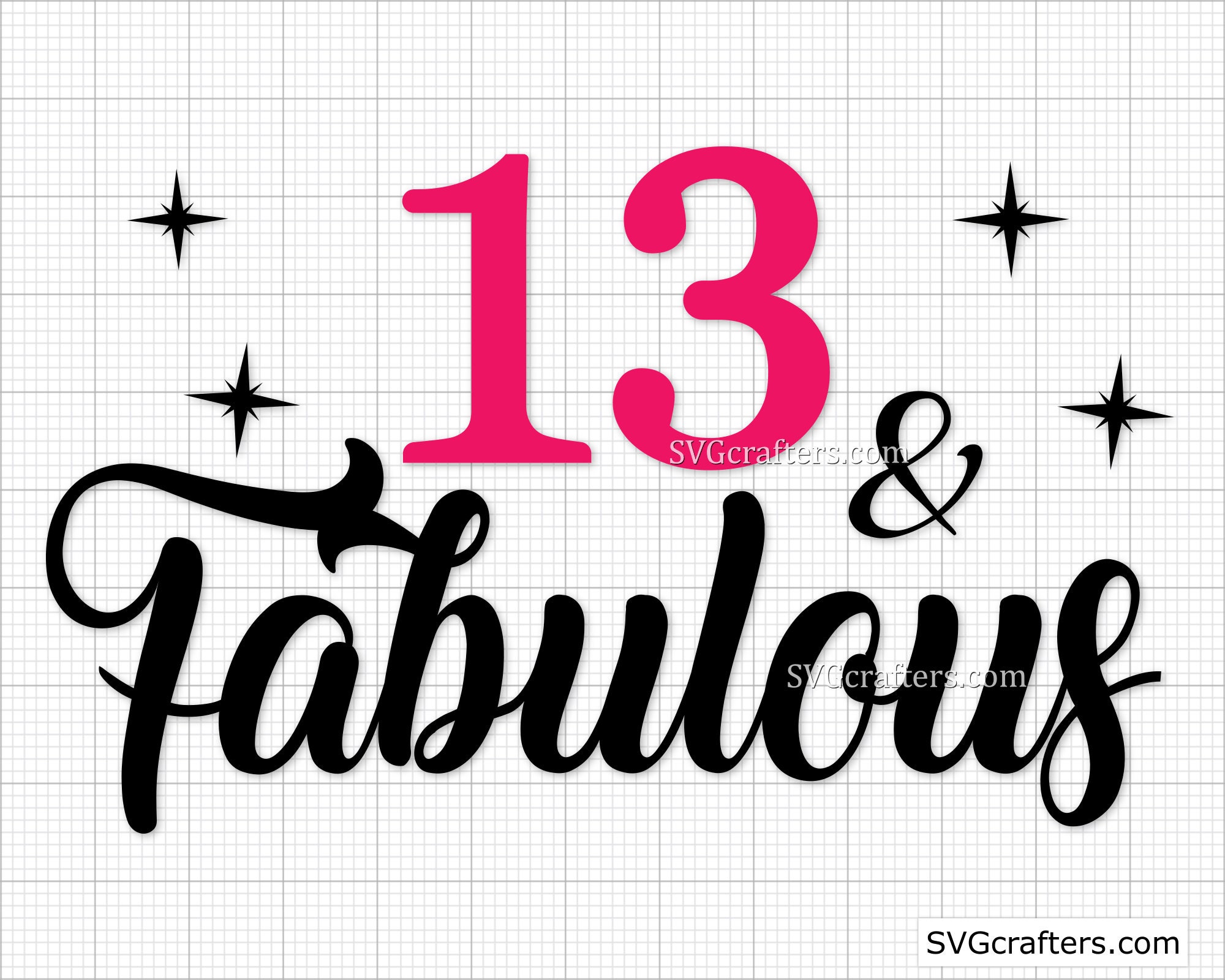 13 and Fabulous Svg 13th Birthday Svg Birthday Girl Svg | Etsy
