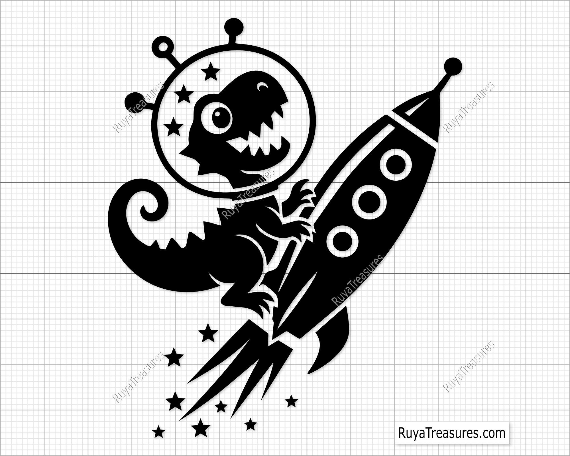Dino Rocket Adventure Svg, Dinosaur Rocket Svg, Space Dinosaur Svg ...
