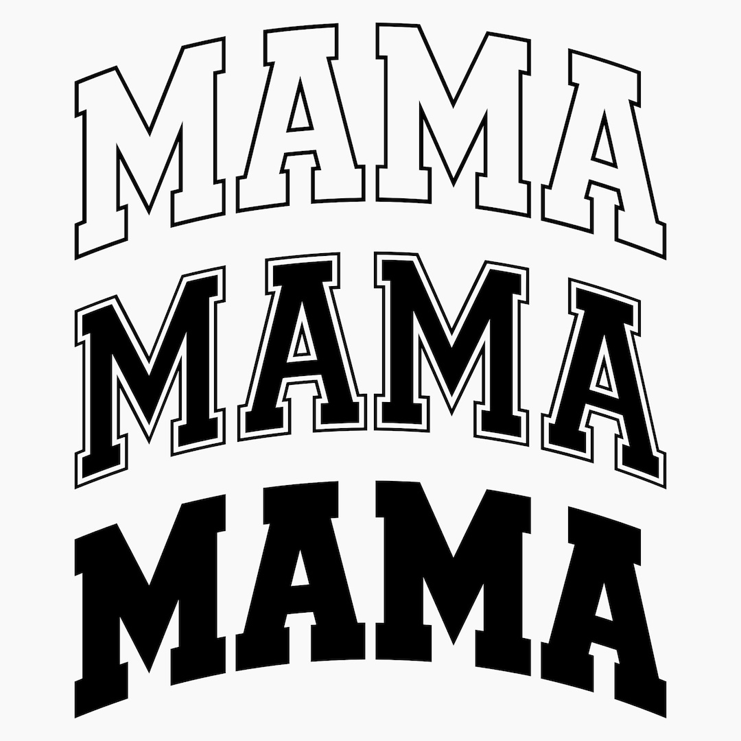 Mama Varsity Svg Png, Mama Varsity Curved Svg, Mama Varsity Letters Svg ...