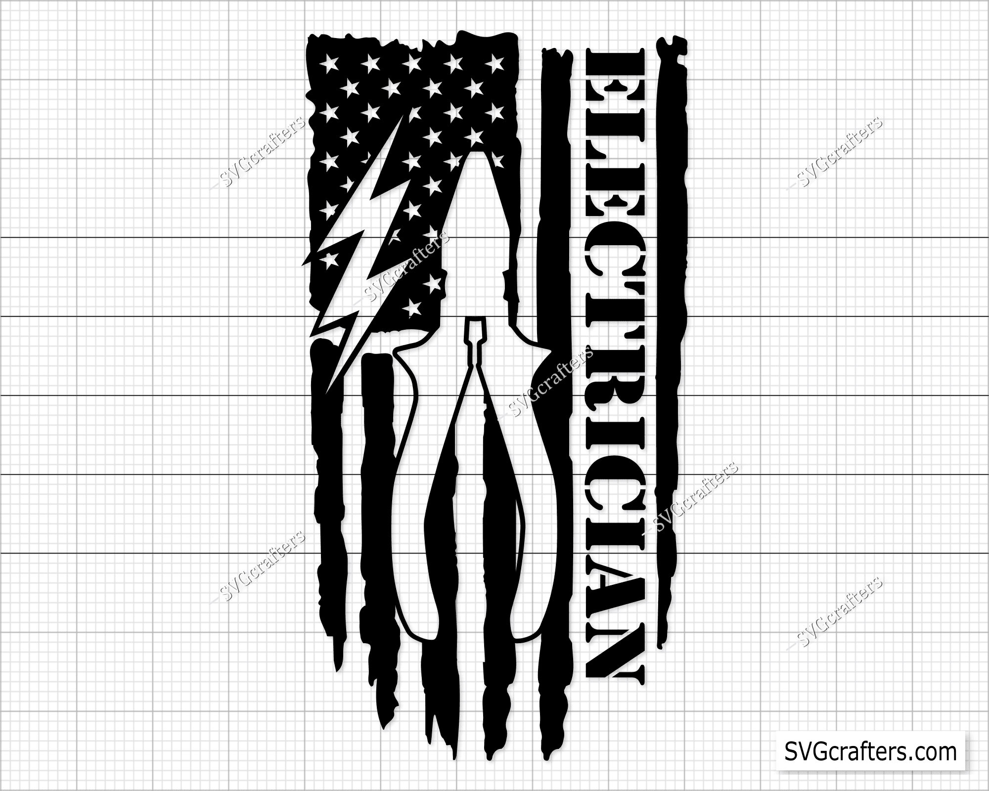 Electrician Flag Svg Png, Lightning Svg, Lineman Flag Svg, Electrician ...