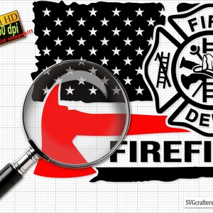 Fire Fighter Tattered Flag, Firefighter Flag Svg, Clipart for Cricut ...