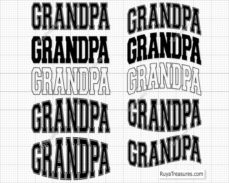 Grandpa Varsity Svg, Grandpa Varsity Curved Svg, Grandpa Varsity ...