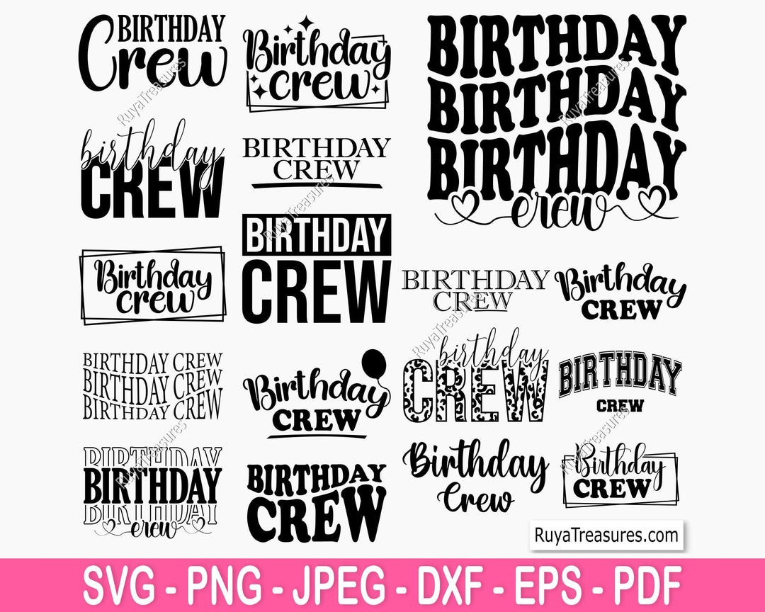 Birthday Crew Svg, Birthday Girl Svg, Birthday Party Svg, Happy ...