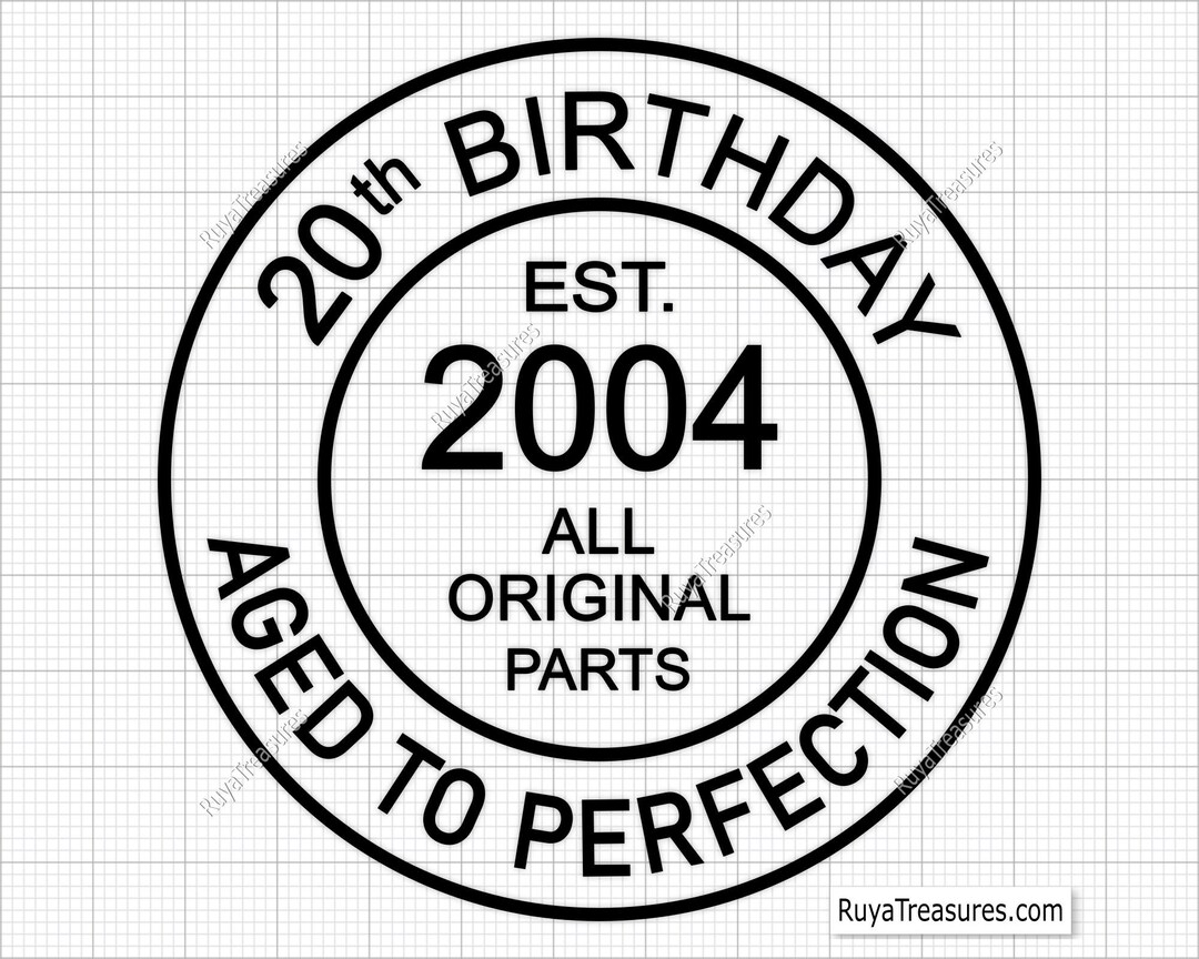 20th Birthday Svg Png, 20th Svg, Aged to Perfection Svg, 20 and ...