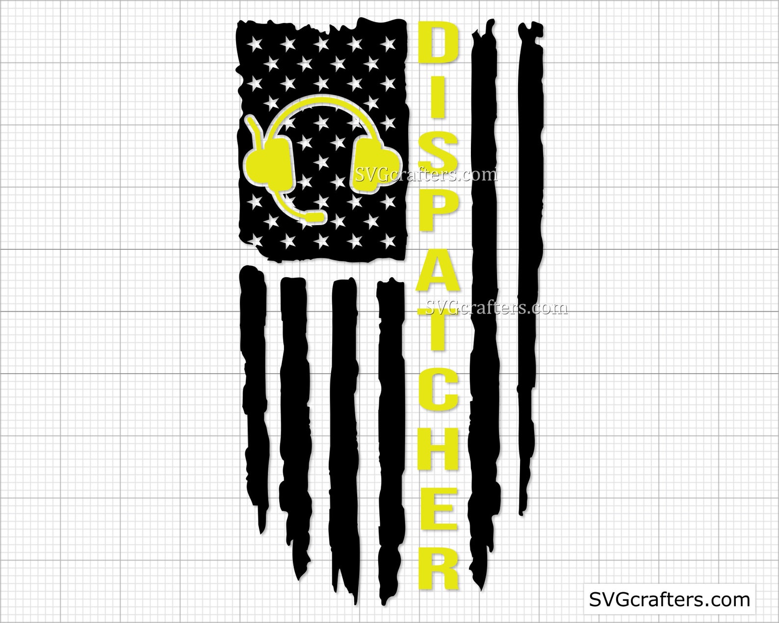 Dispatcher Svg, 911 Dispatcher Svg, Dispatch Svg, Distressed Flag Svg ...