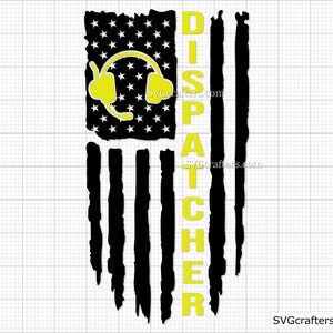 Dispatcher Svg, 911 Dispatcher Svg, Dispatch Svg, Distressed Flag Svg ...