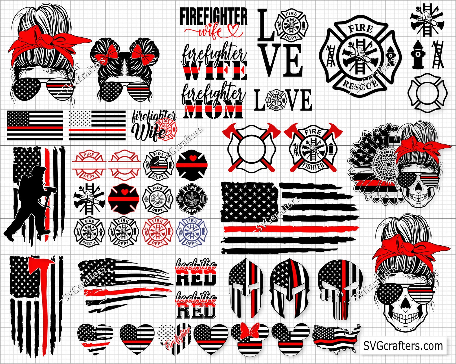 Bundle Firefighter Svg, Fireman Svg, Fire Dept Svg, Fire Department Svg ...