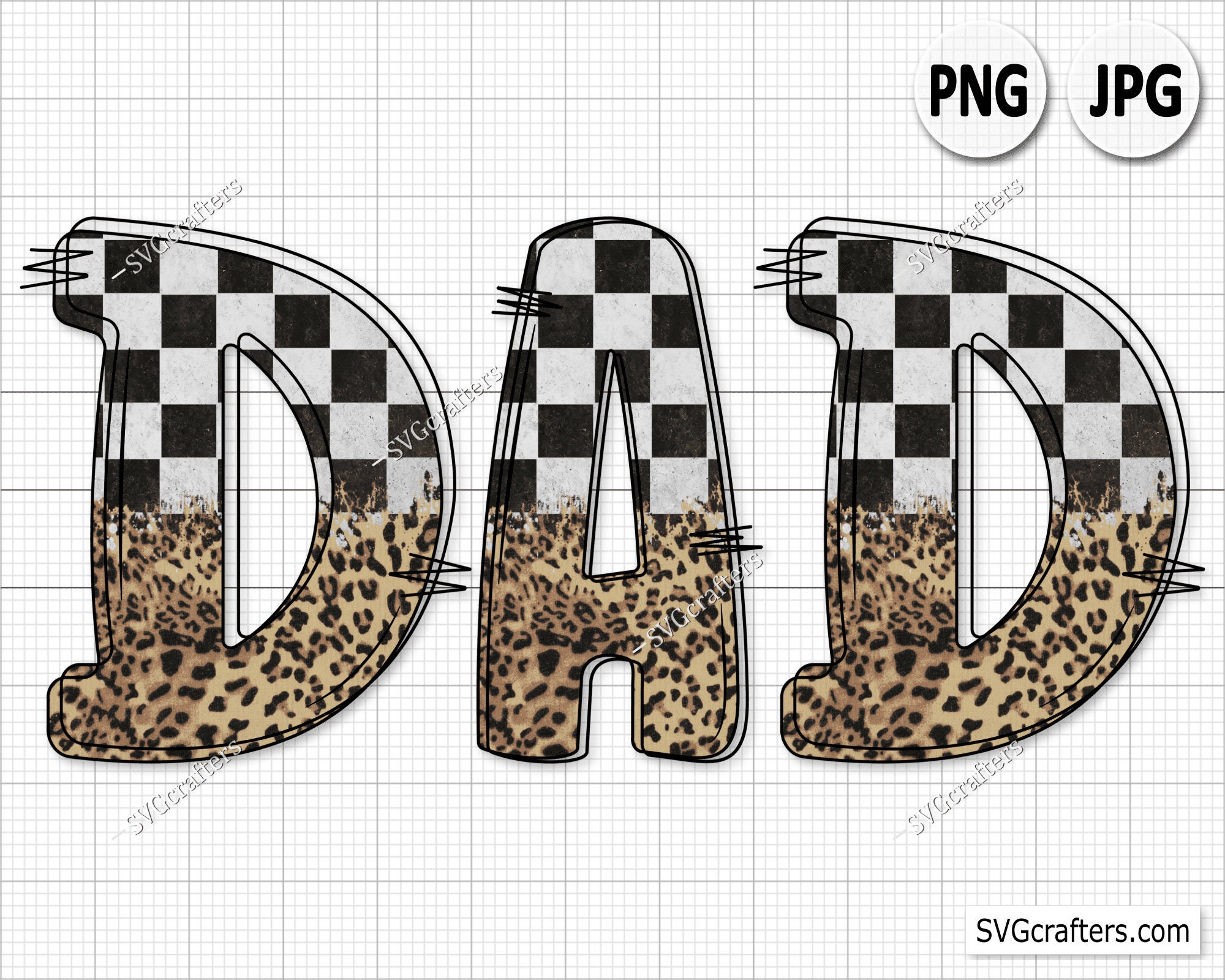 Checkered Doodle Letters PNG Racing Png Leopard Racing Png - Etsy