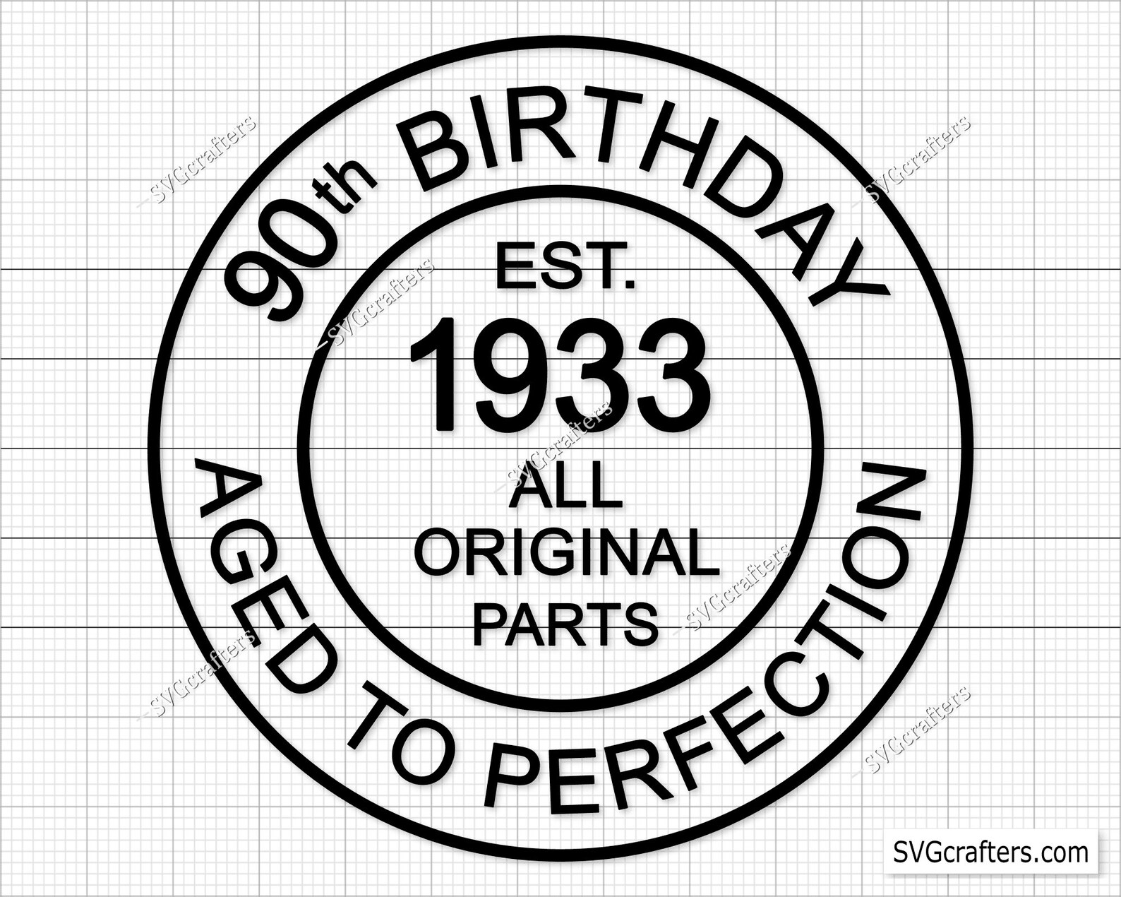 90th Birthday Svg 90th Svg Old Number 90 Svg 90th Cut File - Etsy