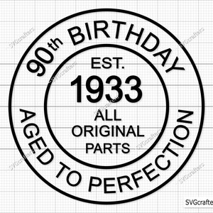 90th Birthday Svg 90th Svg Old Number 90 Svg 90th Cut File - Etsy