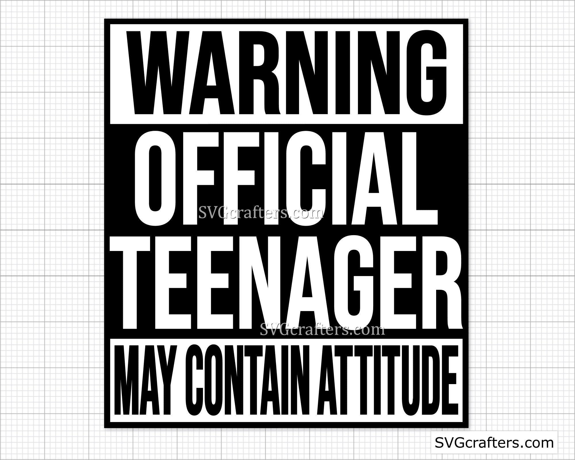 Warning Official Teenager Svg Official Teenager Svg 13th - Etsy Australia
