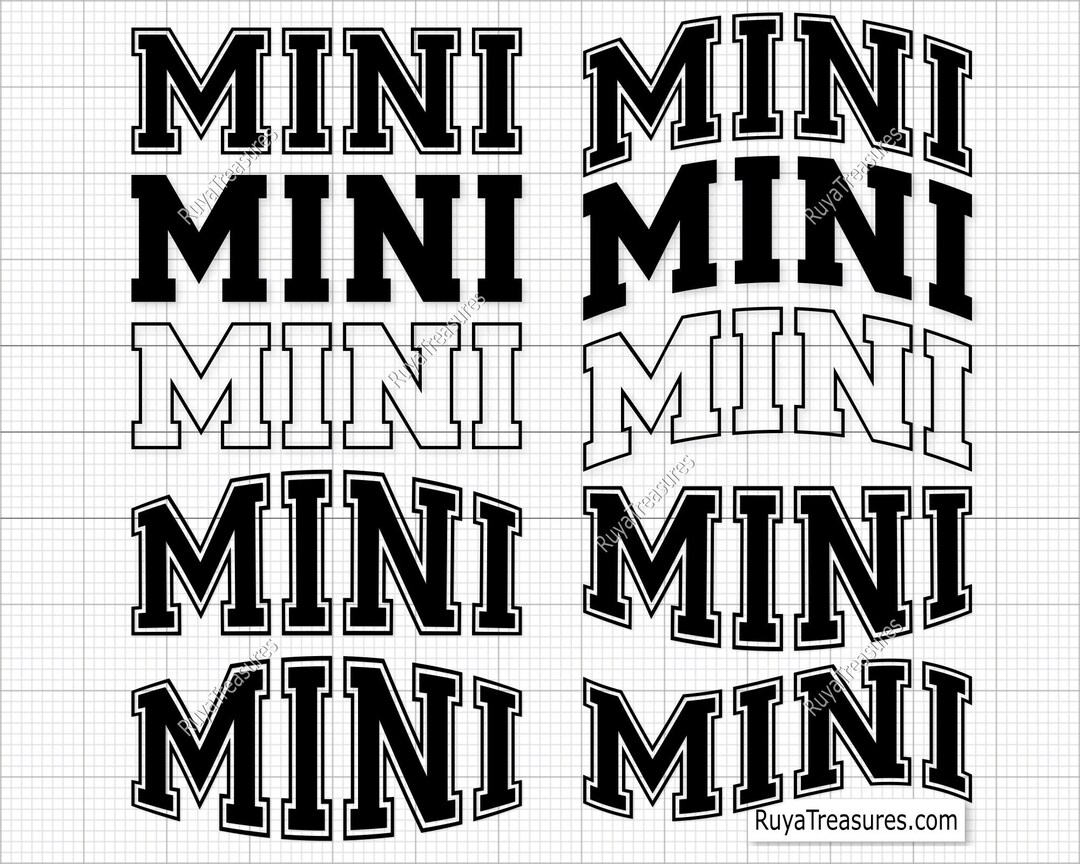 Bundle Mini Varsity Svg, Mini Varsity Curved Svg, Mini Varsity Letters ...