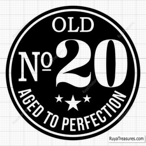 20th Birthday Svg, 20th Svg, Old Number 20 Svg, 20th Cut File for ...