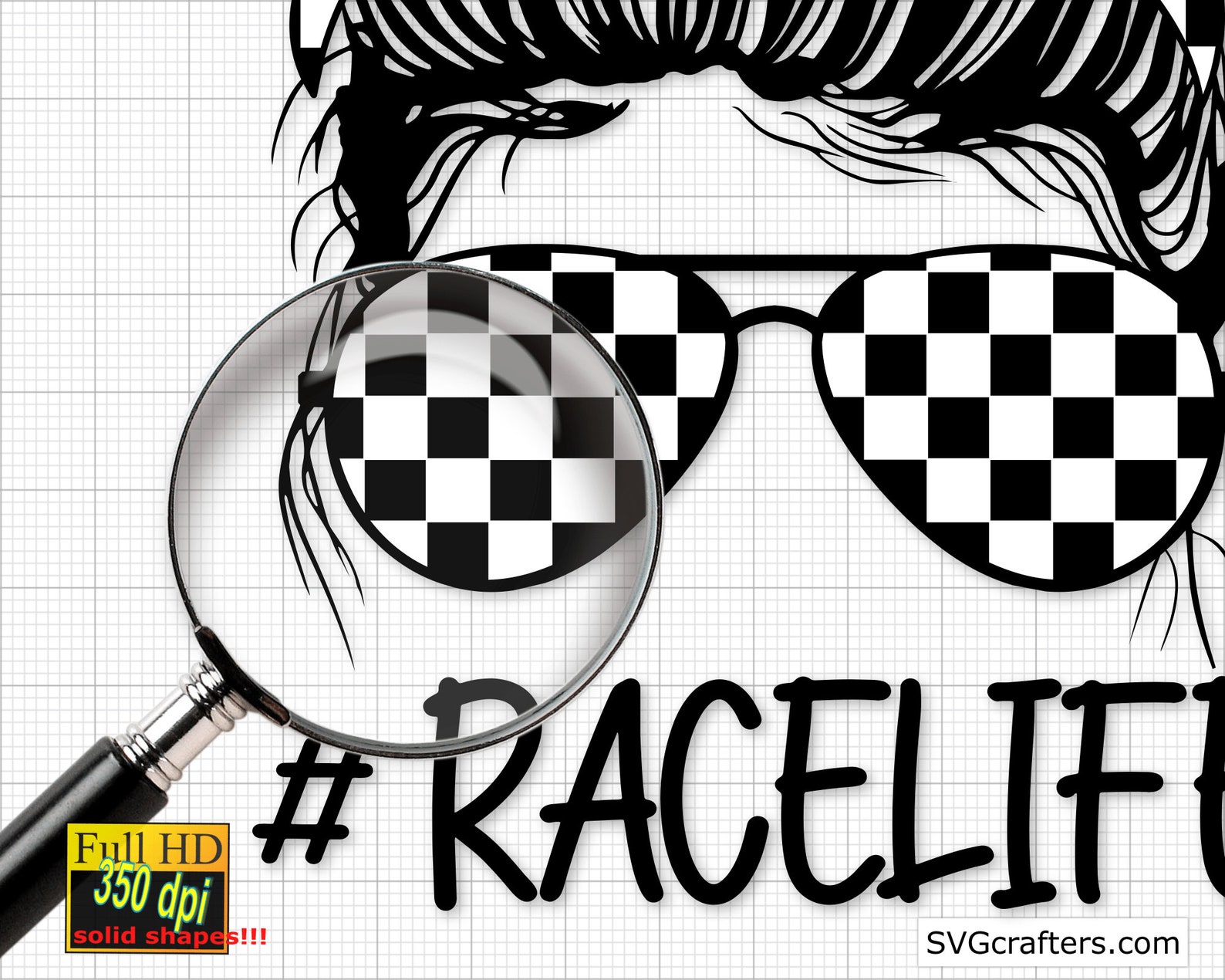 Messy Bun Racelife Svg Racing Svg Racing Life Svg Checkered - Etsy