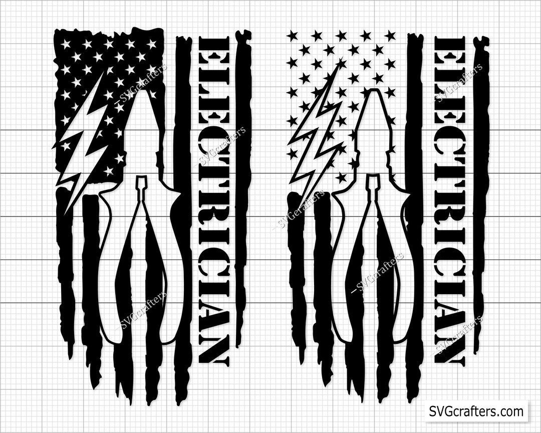 Electrician Flag Svg Png, Lightning Svg, Lineman Flag Svg, Electrician ...