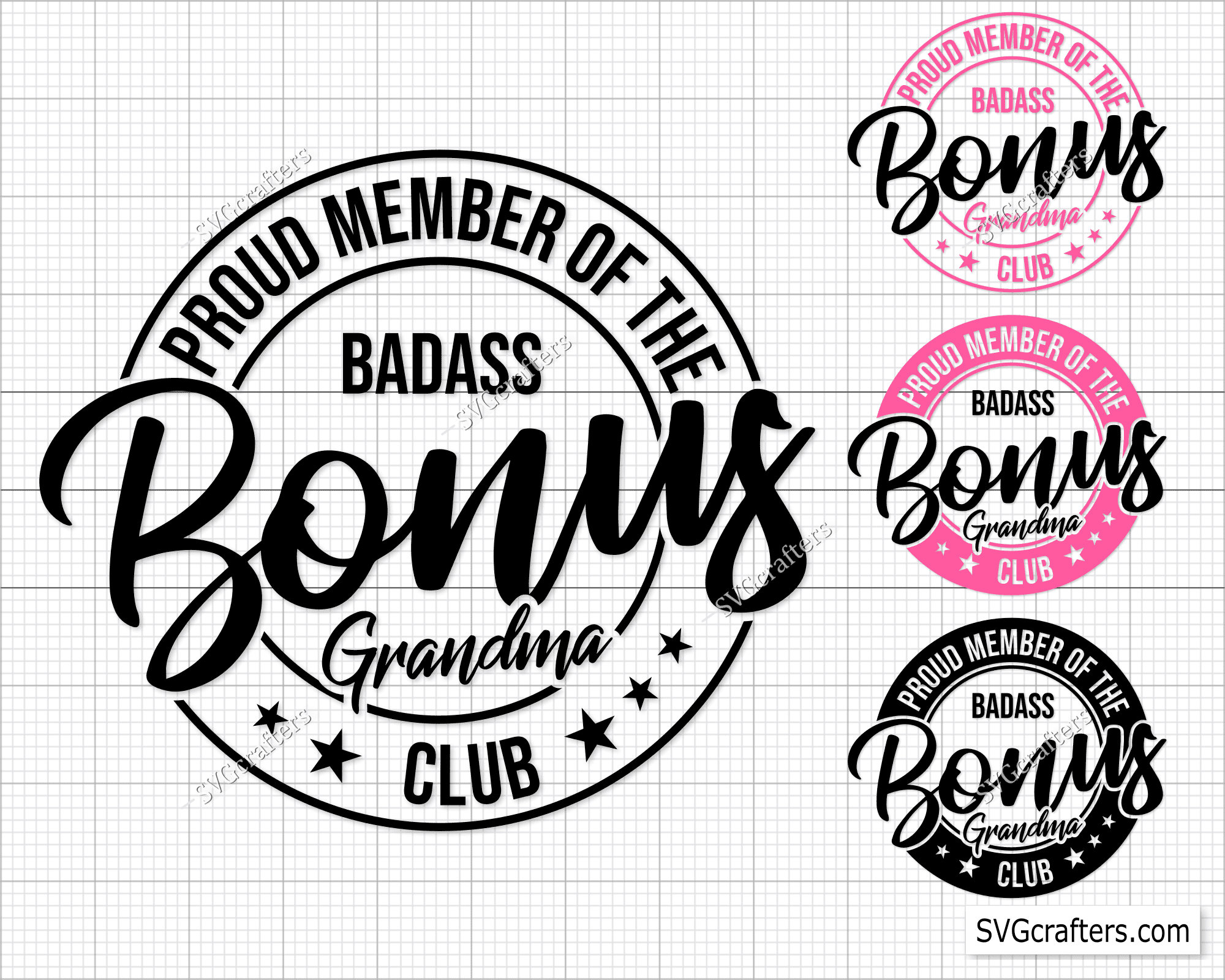 Proud Member of the Badass Bonus Gradma Svg Png, Grandma Svg, Nana Svg ...