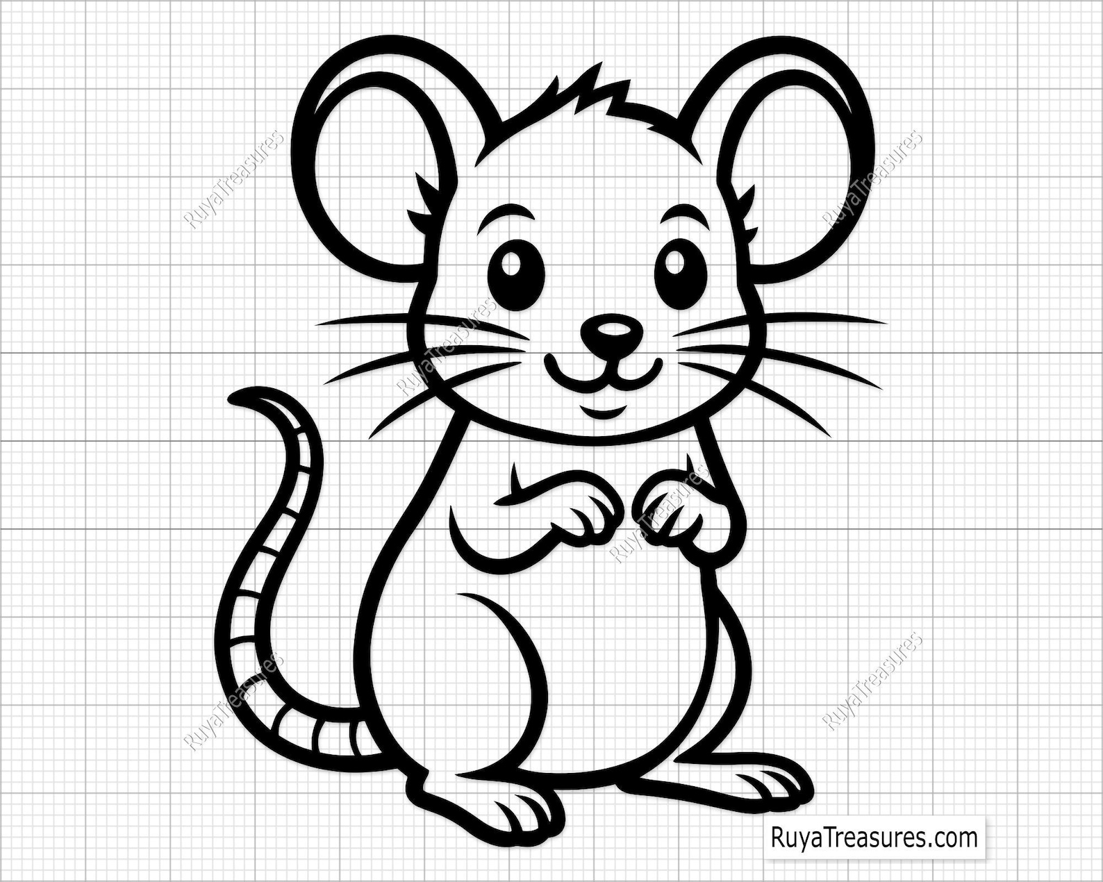 Cute Mouse Svg, Kawaii Mouse Clipart, Baby Mouse Line Art Svg, Adorable ...