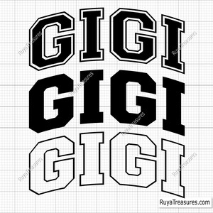 Gigi Varsity Svg Png, Gigi Varsity Curved Svg, Gigi Varsity Letters Svg ...