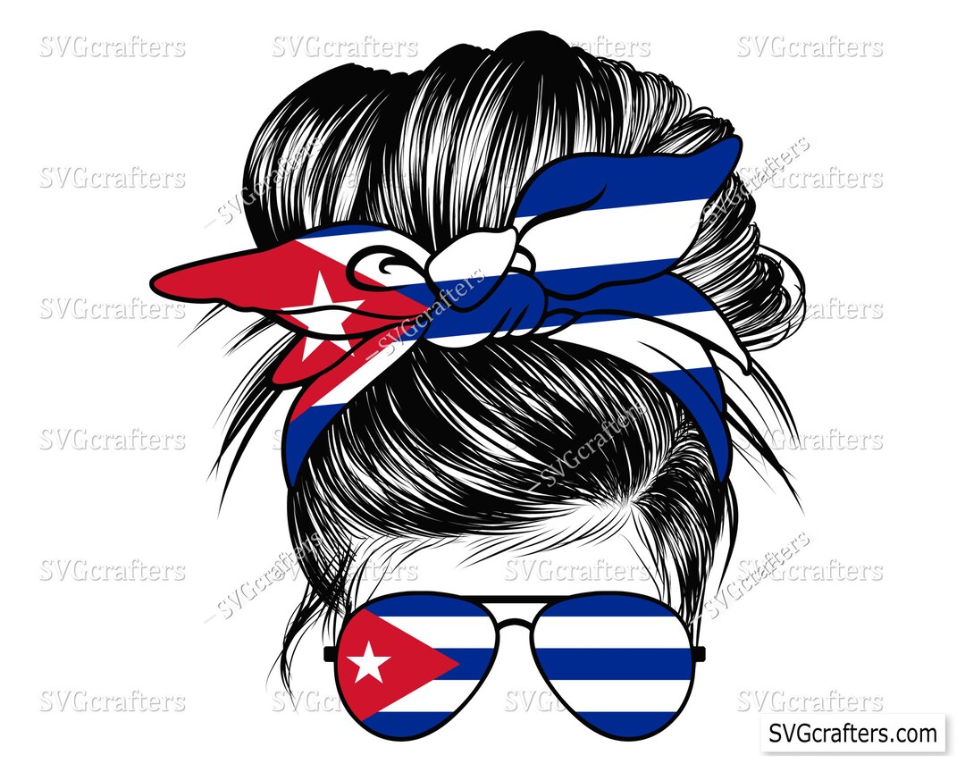 Cuba Messy Bun Hair Momlife Png, Cuban Flag Png, Cuban Png, Cuba Png ...
