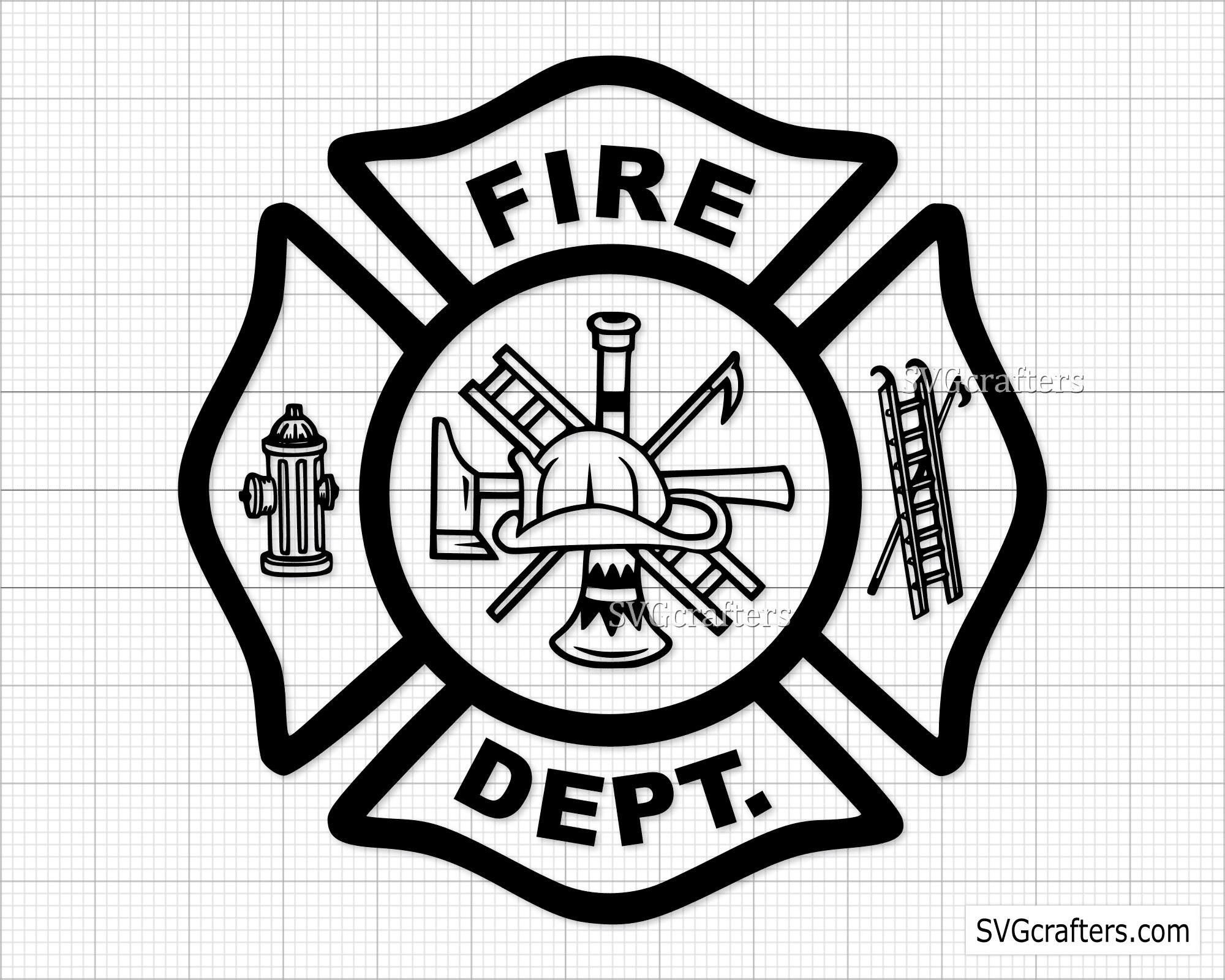 Fire Dept Svg Firefighter Svg Maltese Cross Svg Fireman - Etsy