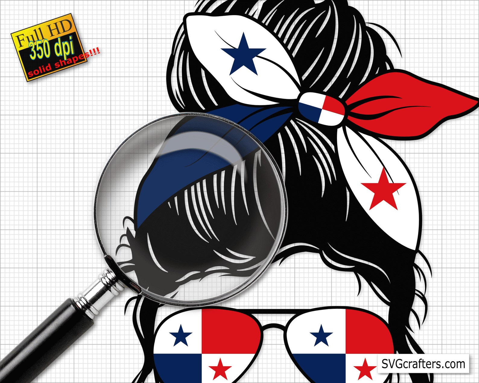 Messy Bun Panamanian Panama Flag Svg Png, Panama Flag Svg Png, Panameña ...